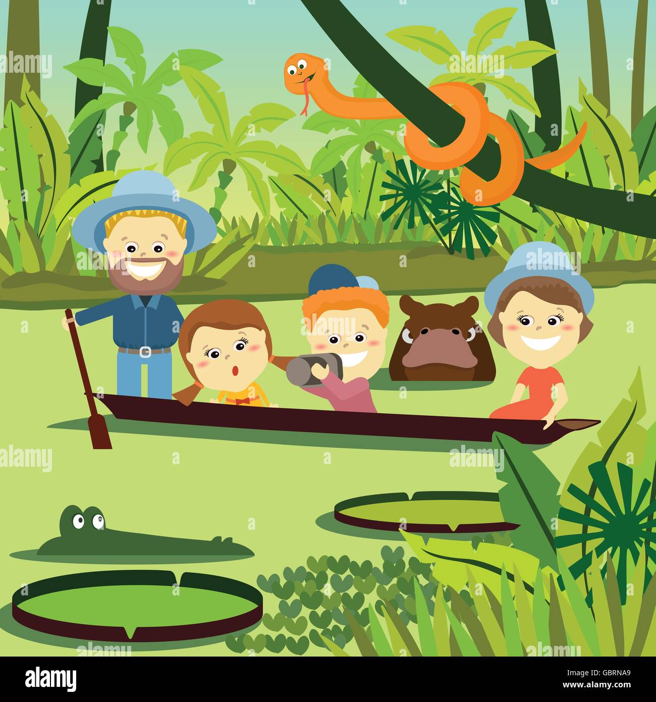 Family fun on weekend Stock Vector Images - Alamy