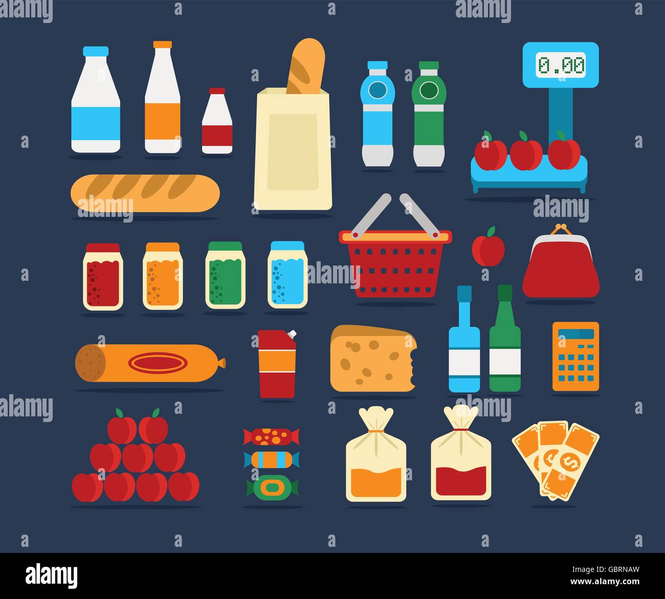 Big set of food products. Vector Stock Vector Image & Art - Alamy