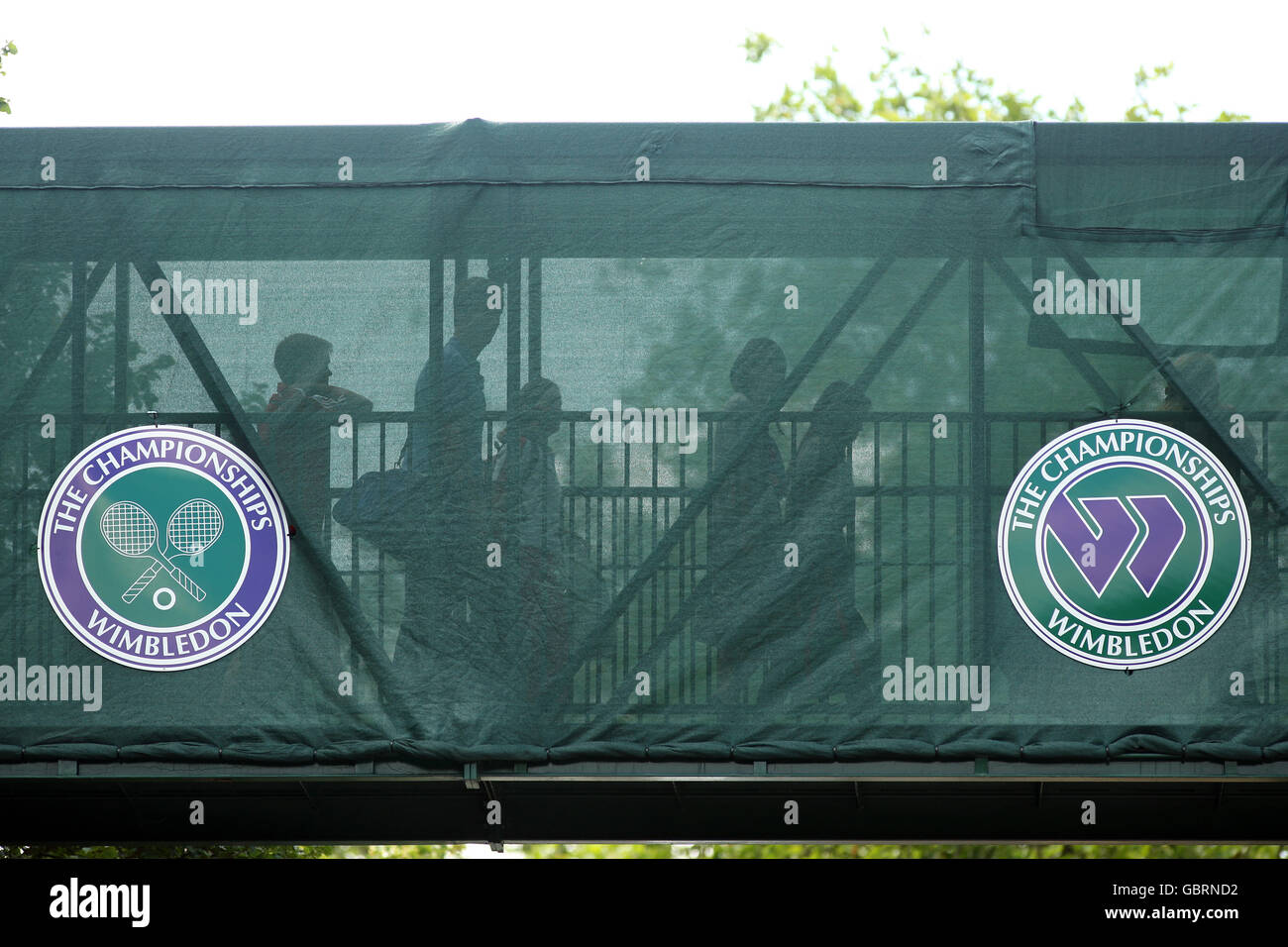 General view of Wimbledon signage on a public walkway, during the 2009 ...