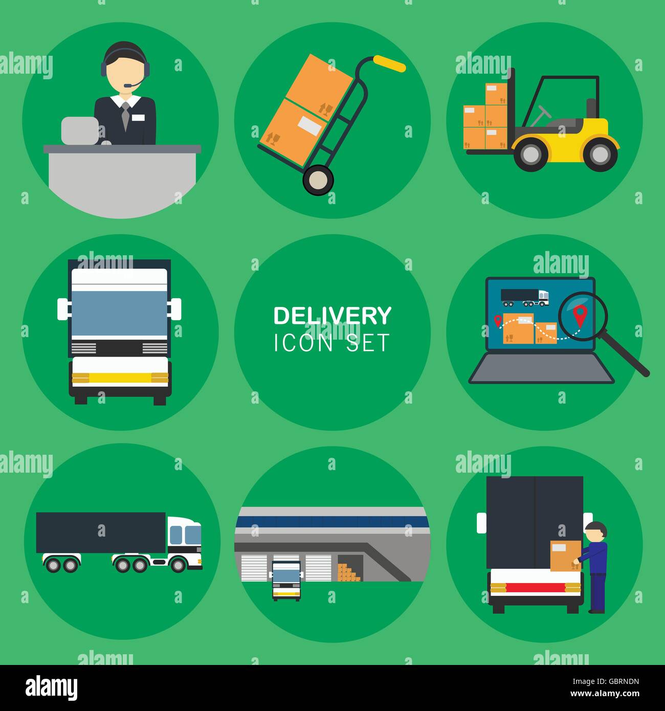 Cargo delivery icon set Stock Vector Image & Art - Alamy