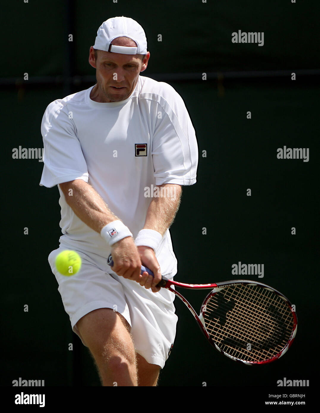 Germany's Rainer Schuettler in action against Israel's Dudi Sela Stock ...