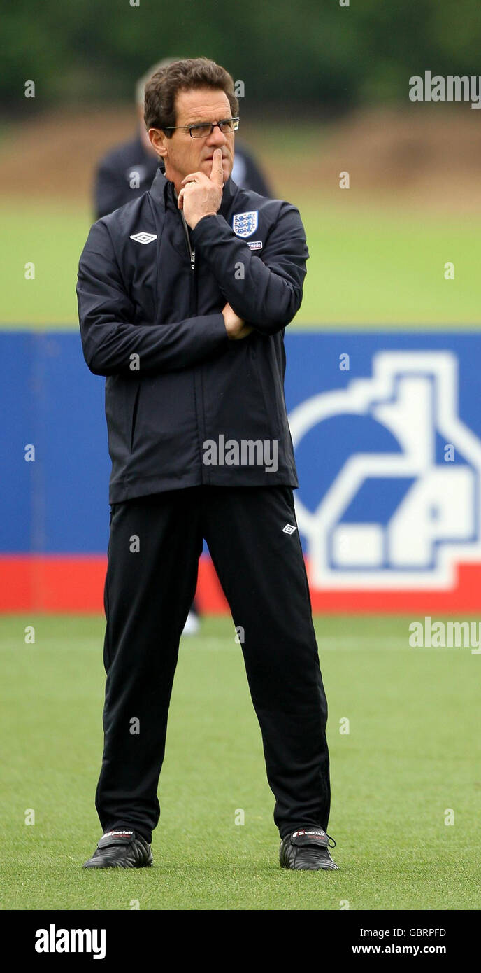 England manager fabio capello watches the match hi-res stock ...