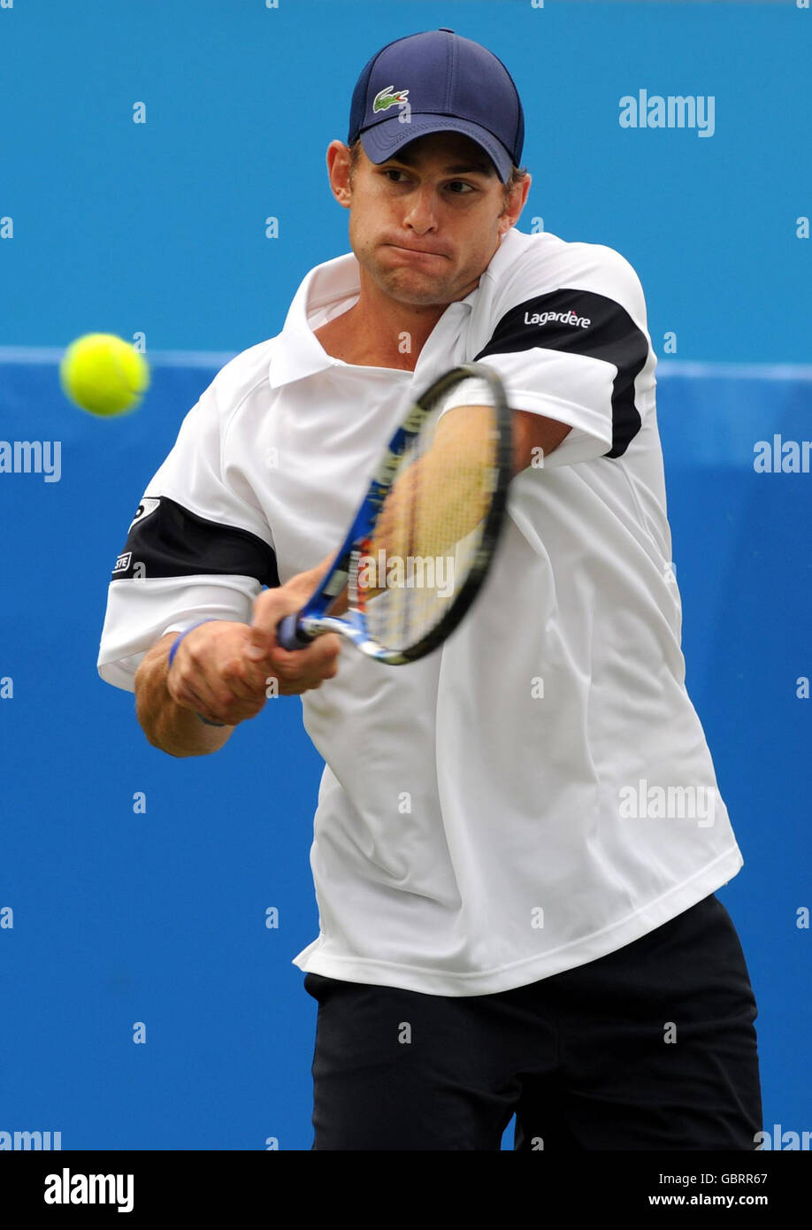 Usas Andy Roddick In Action During Day Two Of The Aegon Championships At The Queens Club