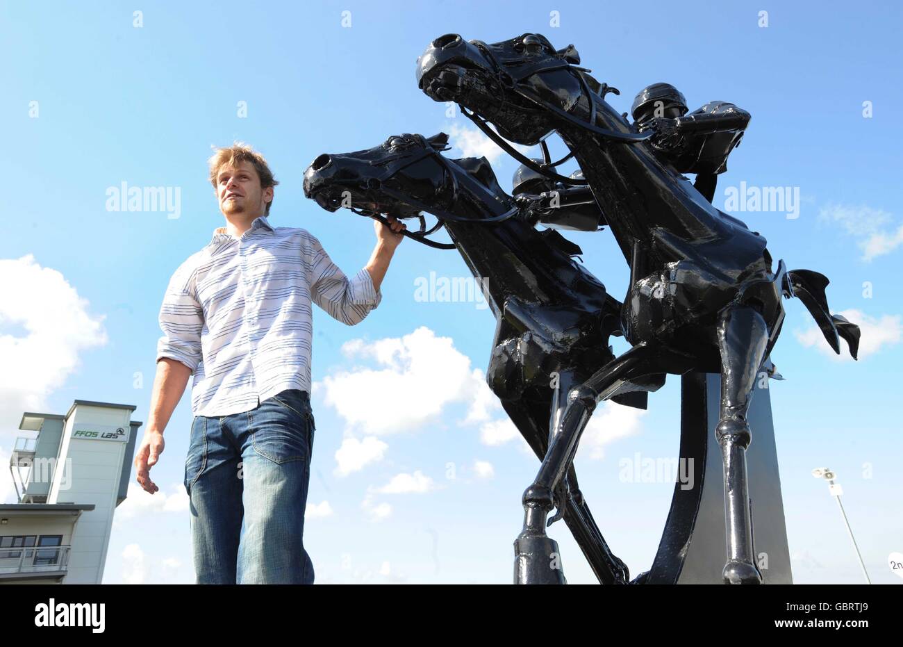 Local artist Chris Crane from Drefach and his art work made from ...