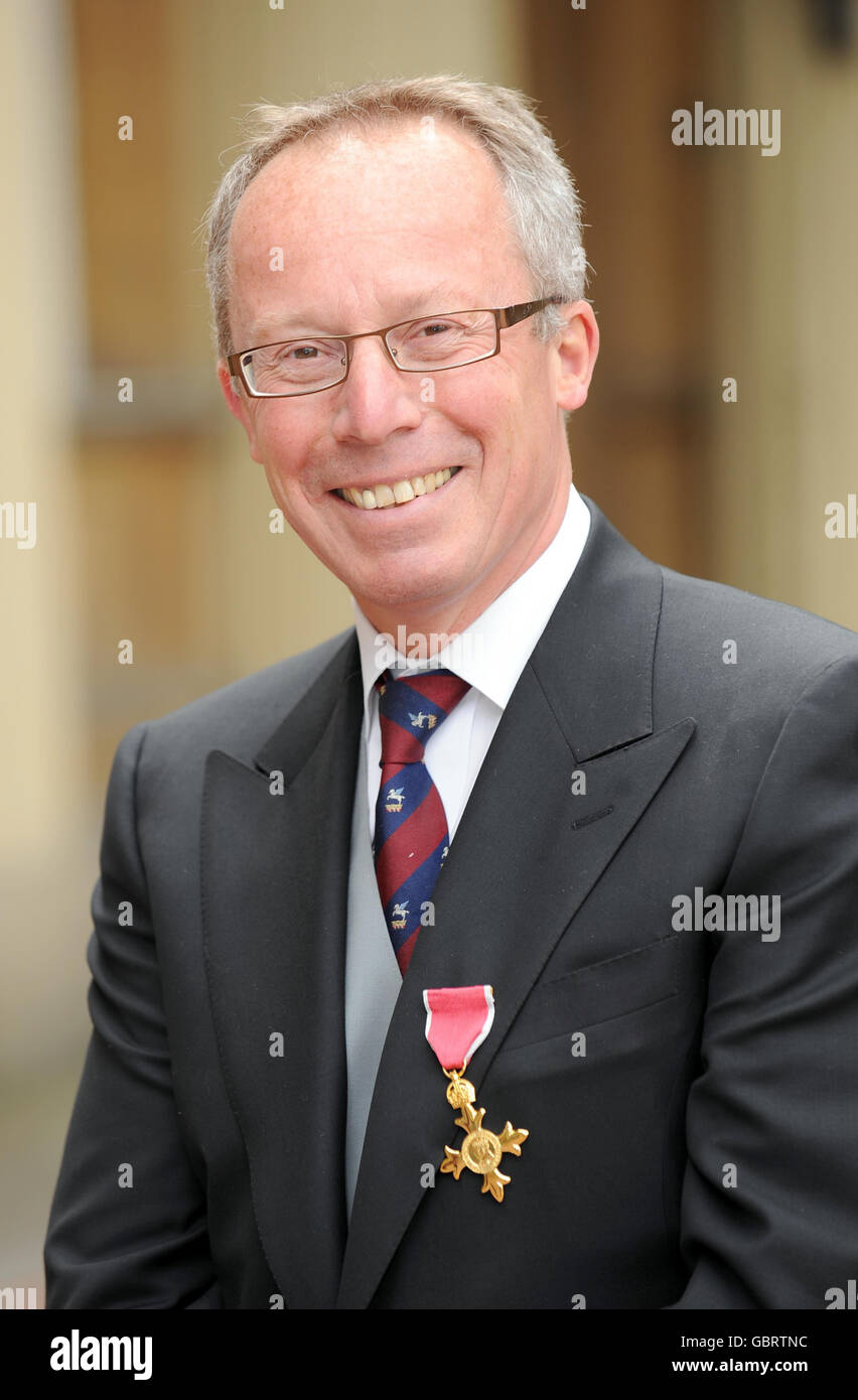 Andrew Pindar outside Buckingham Palace after being awarded an OBE by ...