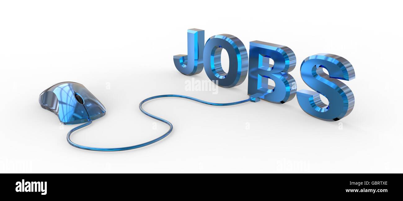 3D render image representing Jobs with computer mouse Stock Photo - Alamy