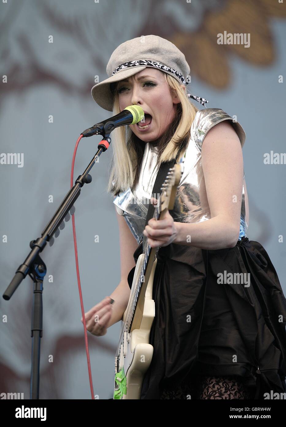 Katie White of The Ting Tings performing during the Isle of Wight ...