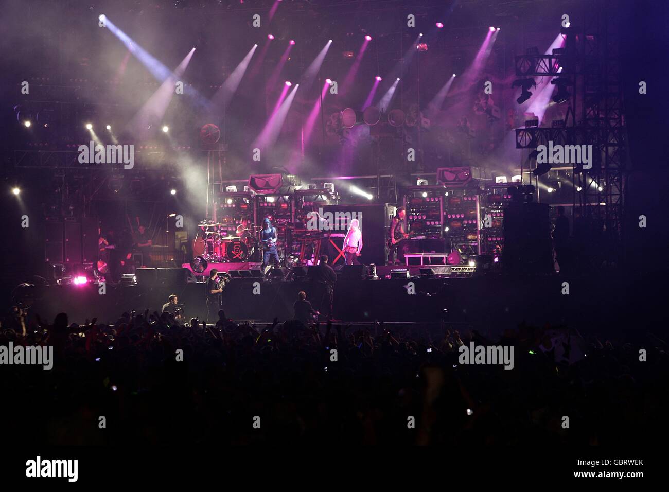 The Prodigy performing during the Isle of Wight festival, in Newport on ...
