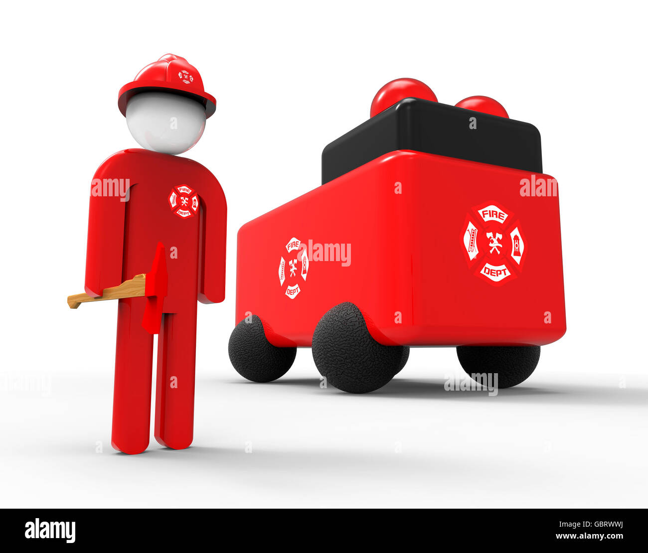 Man fire engine Cut Out Stock Images & Pictures - Alamy