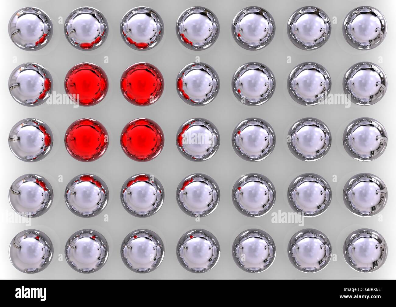 3D render image of a group of sphere aligned in pattern Stock Photo - Alamy