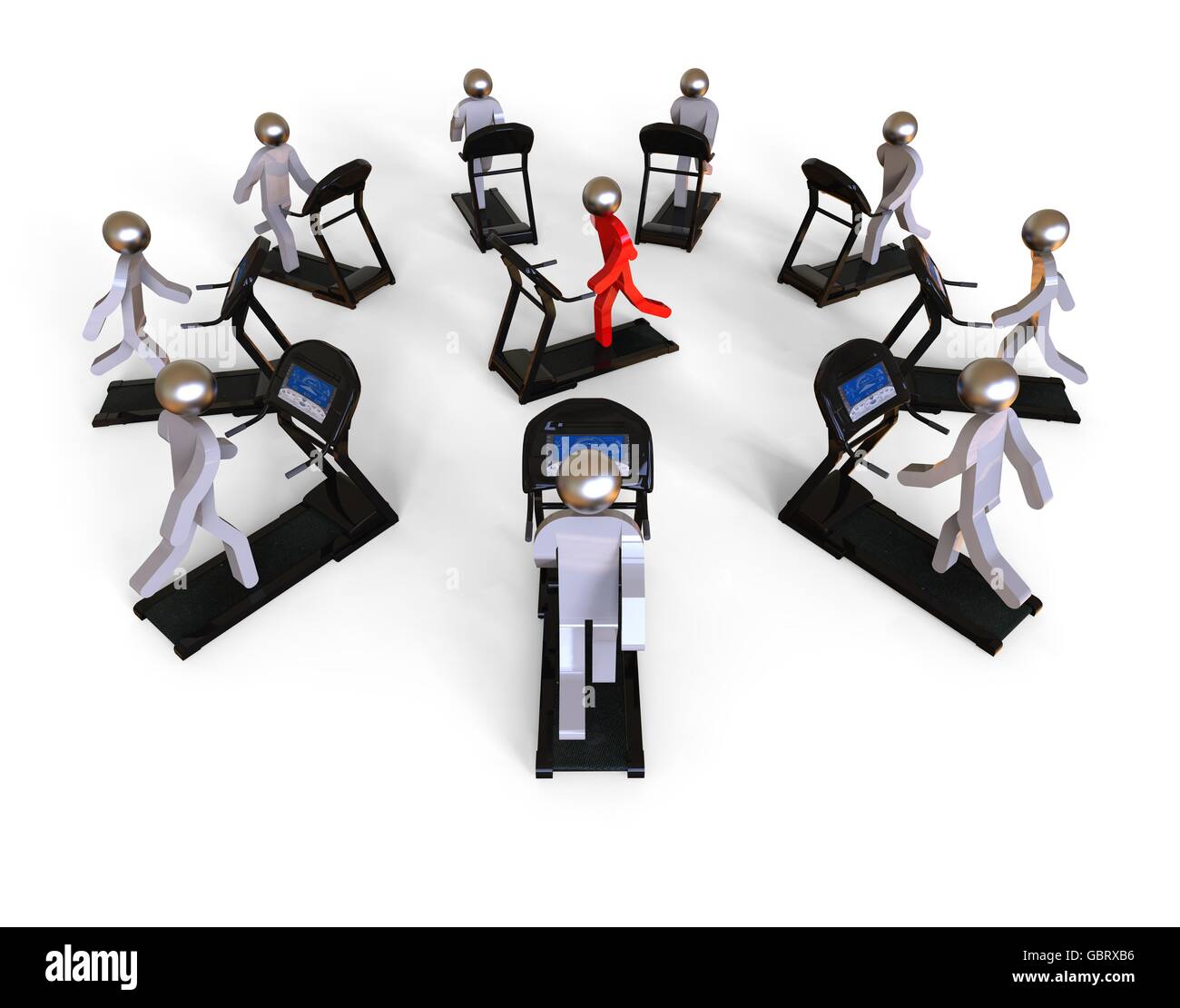 3D render image representing a group of people at a running class Stock ...