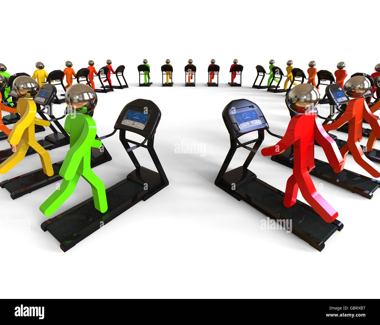 3D render image representing a fitness workout class Stock Photo - Alamy