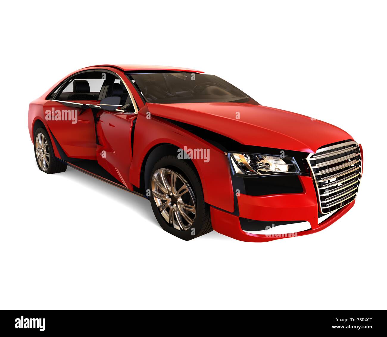 Car accident smashed vehicle Cut Out Stock Images & Pictures - Alamy