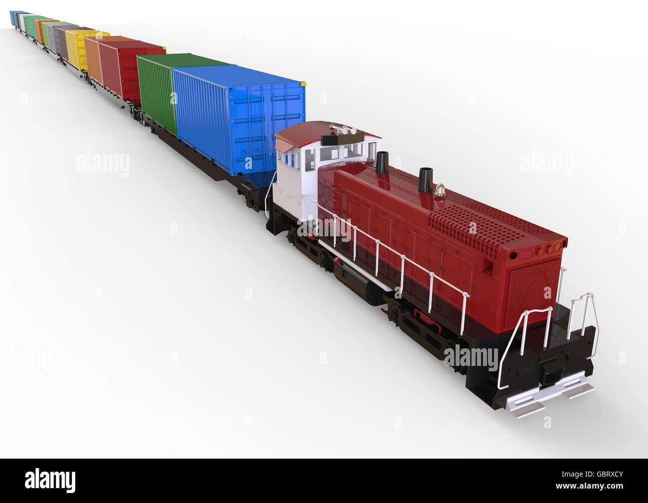 3D render image representing a cargo train Stock Photo - Alamy