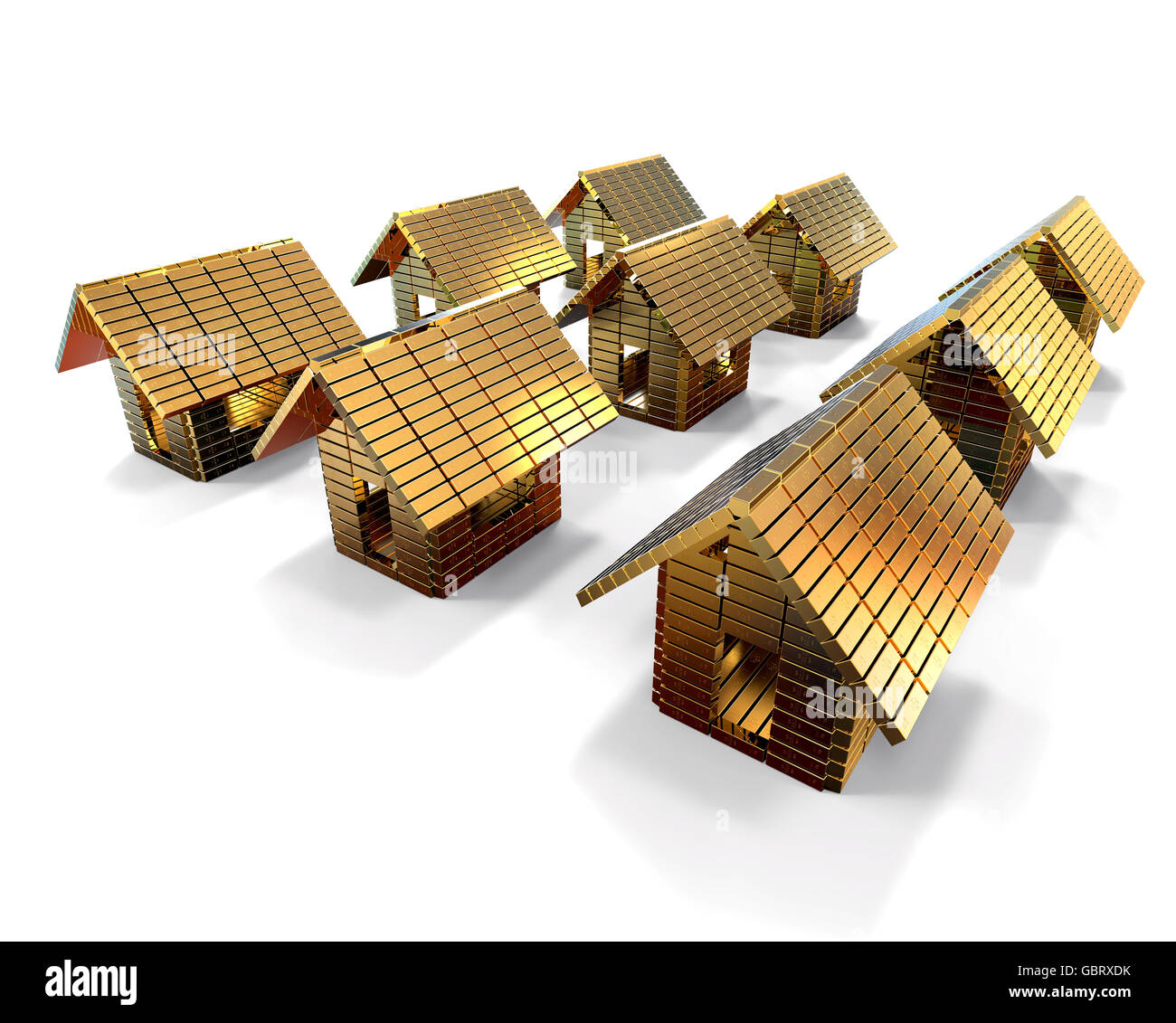 3D render image representing Expensive houses concept Stock Photo - Alamy
