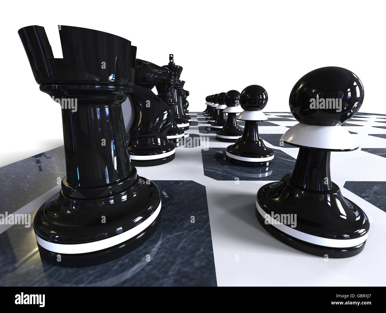 3D render image representing a Chess set / Chess set Stock Photo - Alamy