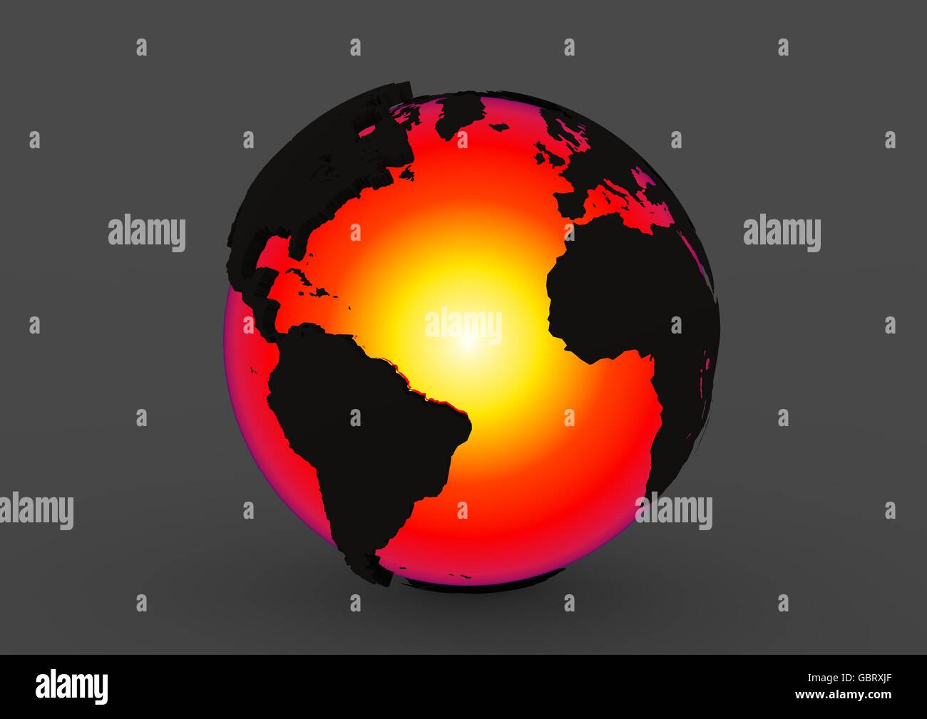 3D render image representing earth interior Stock Photo - Alamy