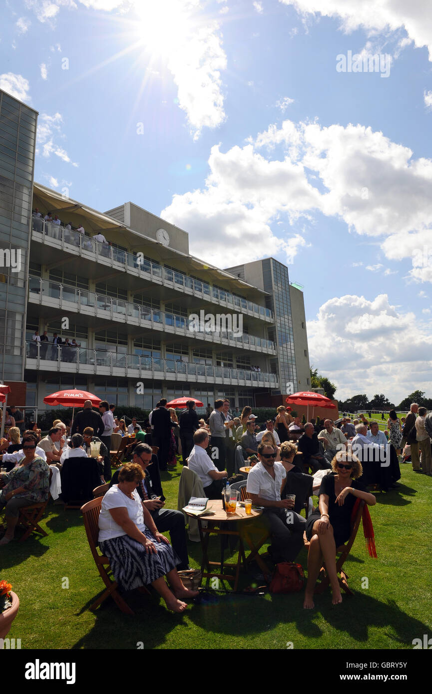 Horse Racing - Totepool Irish Day - Sandown Park. Racegoers enjoy a ...