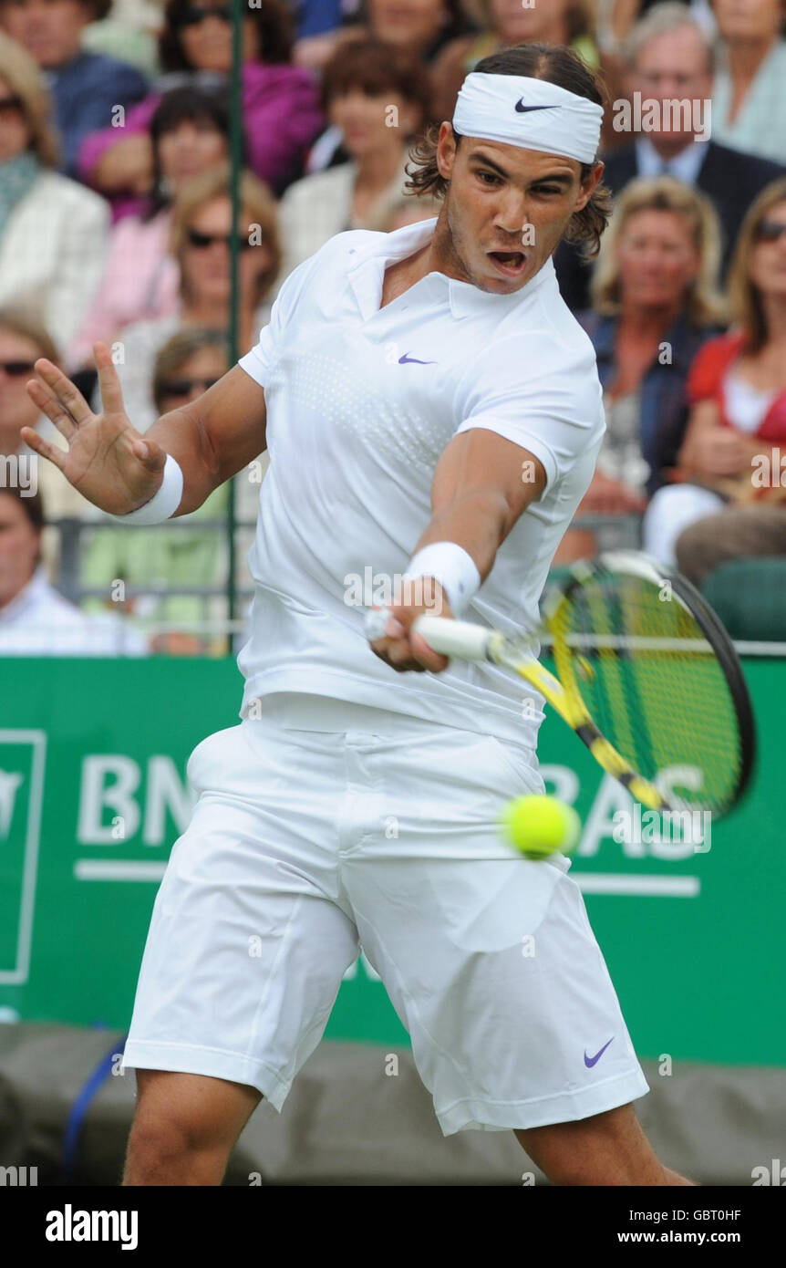 Spain's Rafael Nadal in action against Australia's Lleyton Hewitt at ...