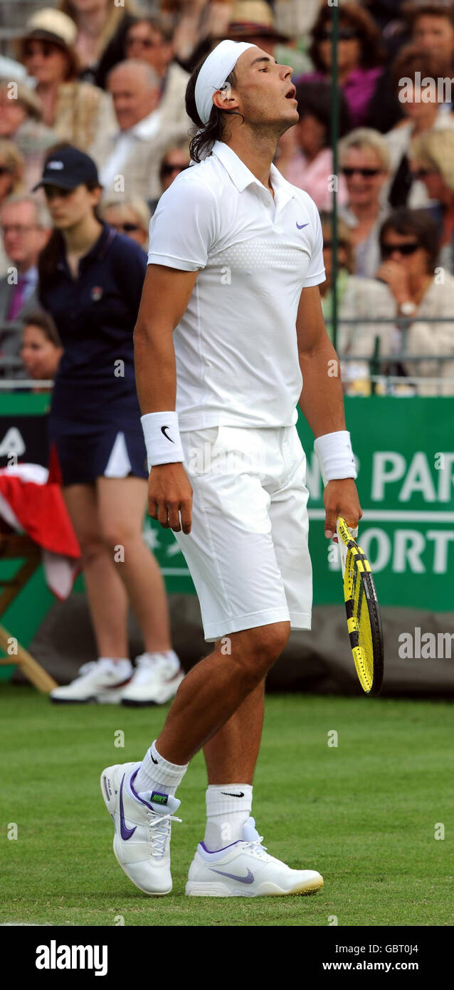 Spain's Rafael Nadal in action against Australia's Lleyton Hewitt at ...