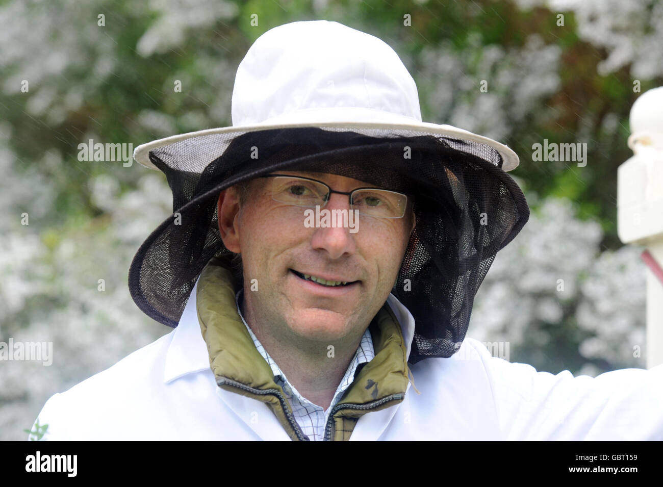 Tregothnan Garden Director Jonathon Jones checks the hives for the ...