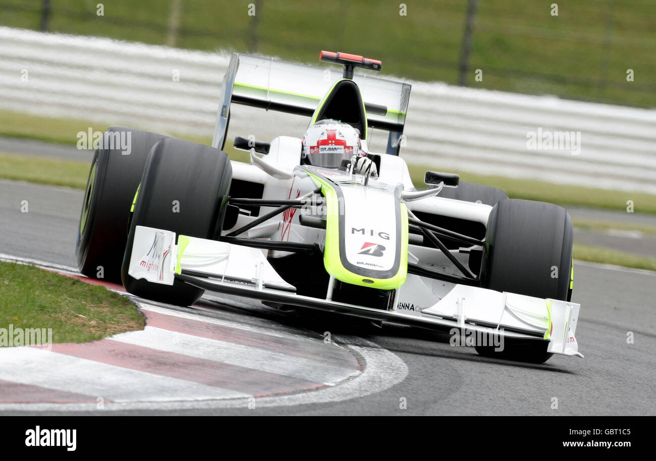 Brawn gps button the british grand prix at silverstone hi-res stock ...