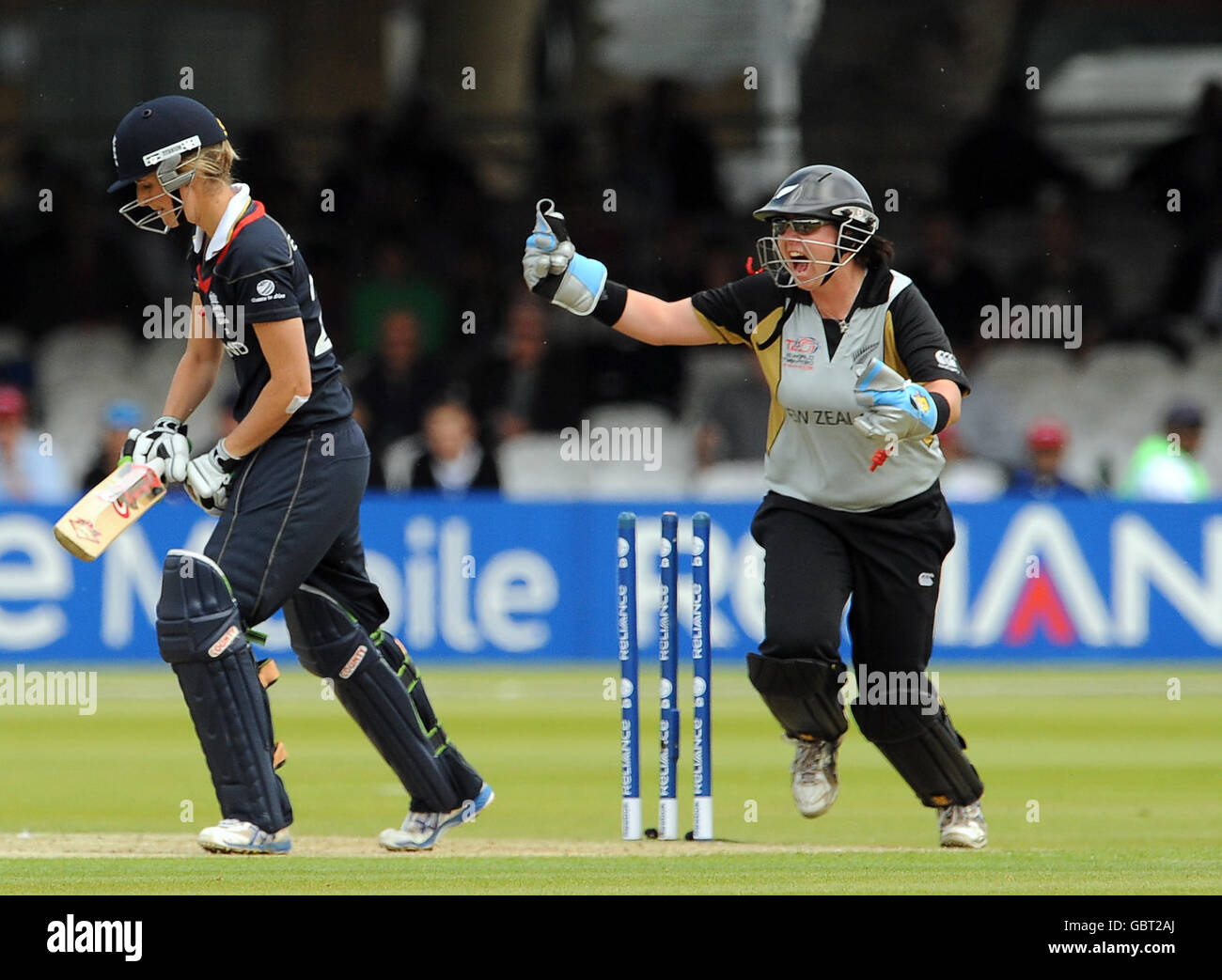 New Zealand's Rachel Priest celebrates as England captain Charlotte ...