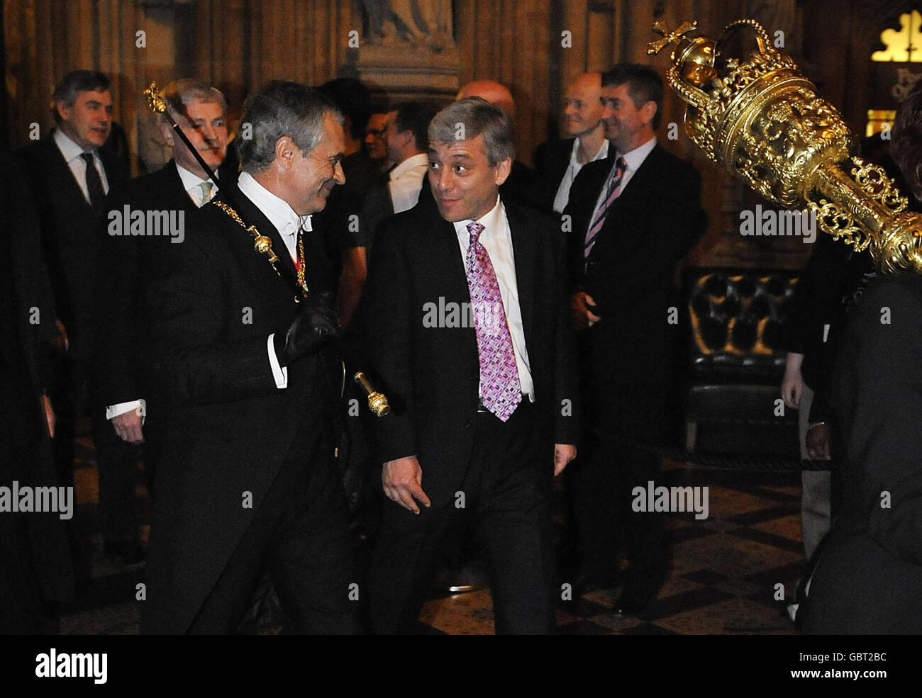 John Bercow MP (right), newly appointed Speaker of the House of Commons ...