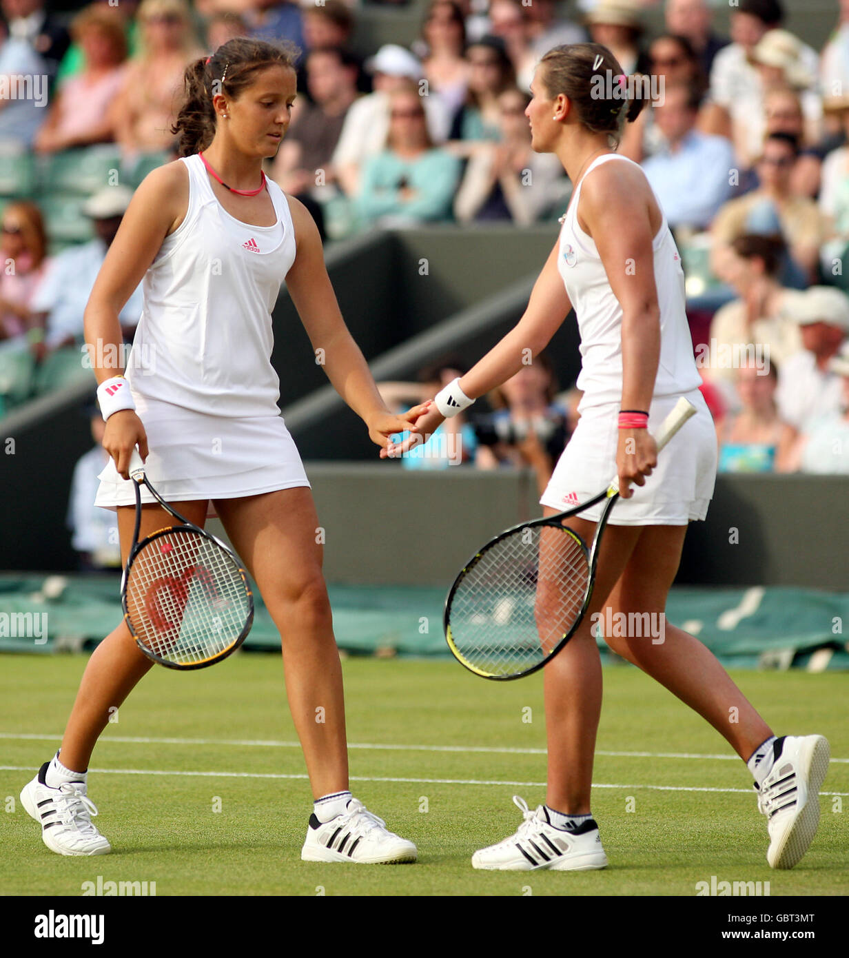 Great Britain's Laura Robson (left) and Georgie Stoop during their ...