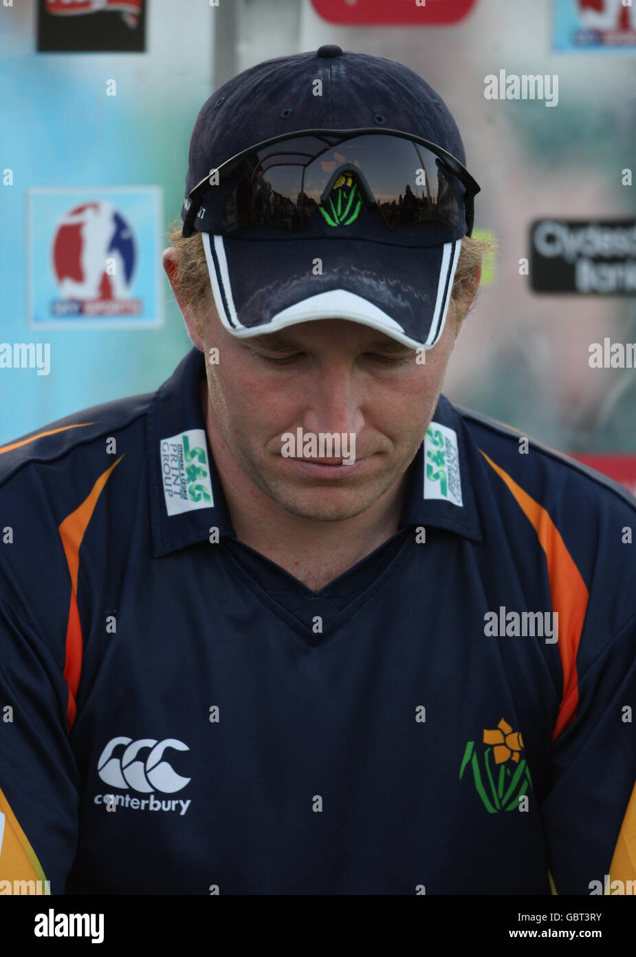 Glamorgan Dragons captain Jamie Dalrymple shows his dejection at post ...