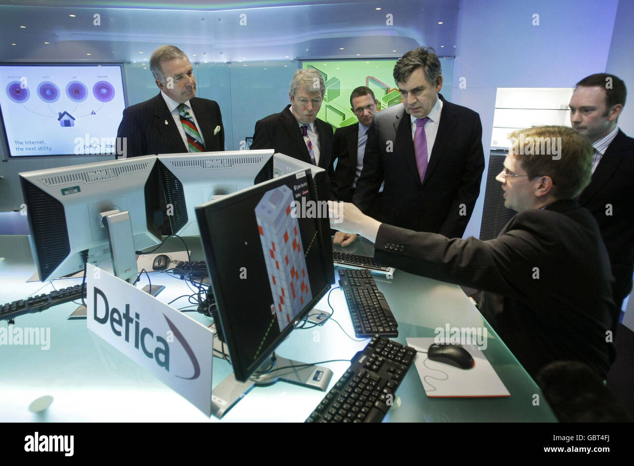 Brown and Johnson visit Detica Stock Photo - Alamy