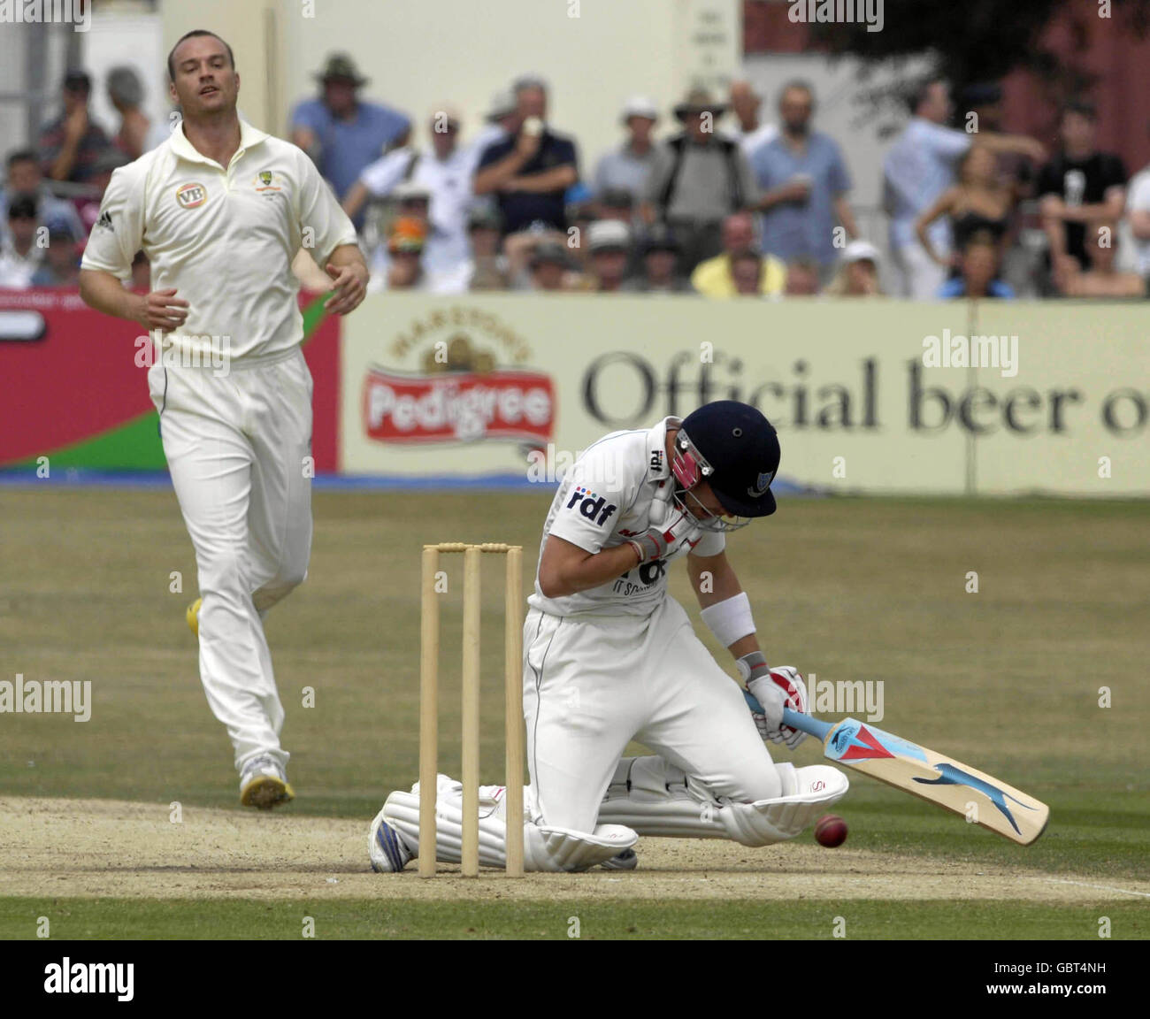 Cricket player batsman bouncer hi-res stock photography and images - Alamy