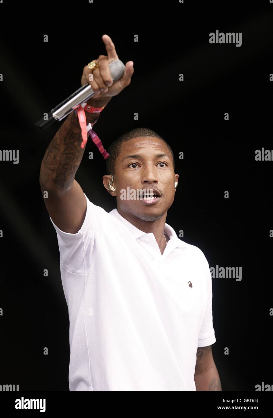 Pharrell Williams of N.E.R.D performing during the 2009 Glastonbury ...