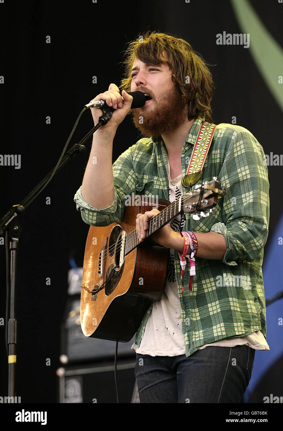 Robin Pecknold of Fleet Foxes performing during the 2009 Glastonbury ...