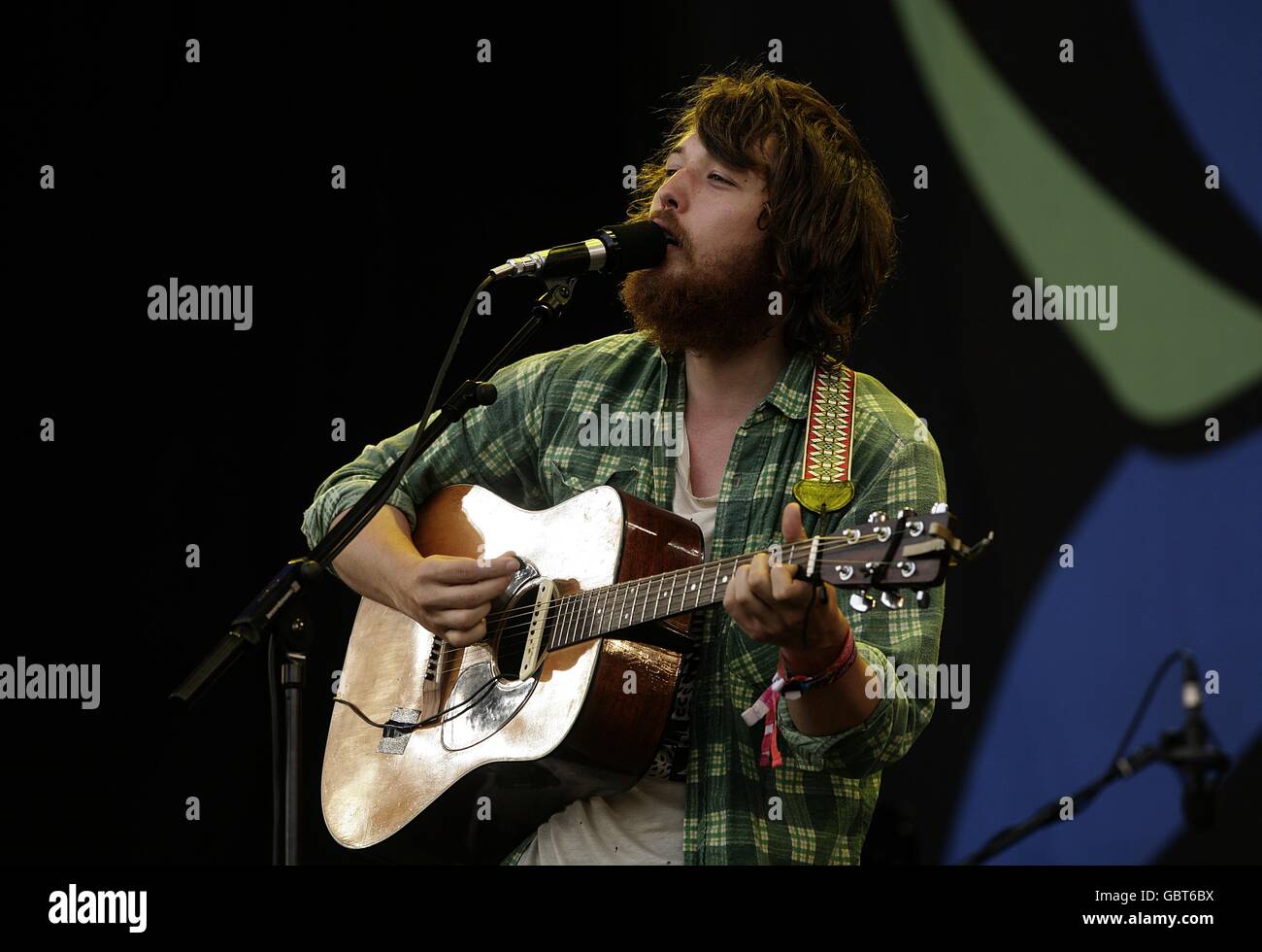 Robin Pecknold of Fleet Foxes performing during the 2009 Glastonbury ...