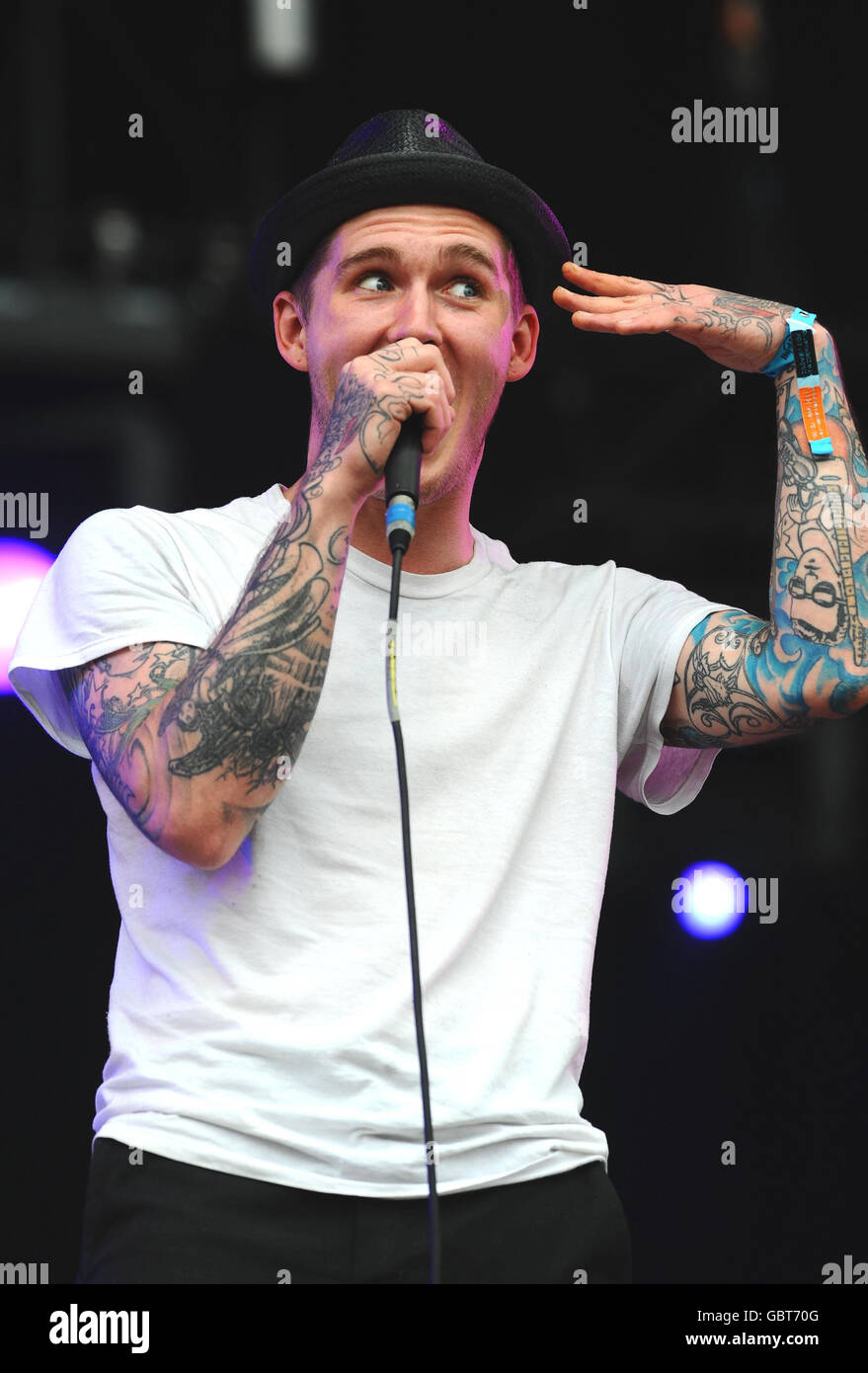 Brian Fallon of The Gaslight Anthem on stage at Hard Rock Calling, in ...