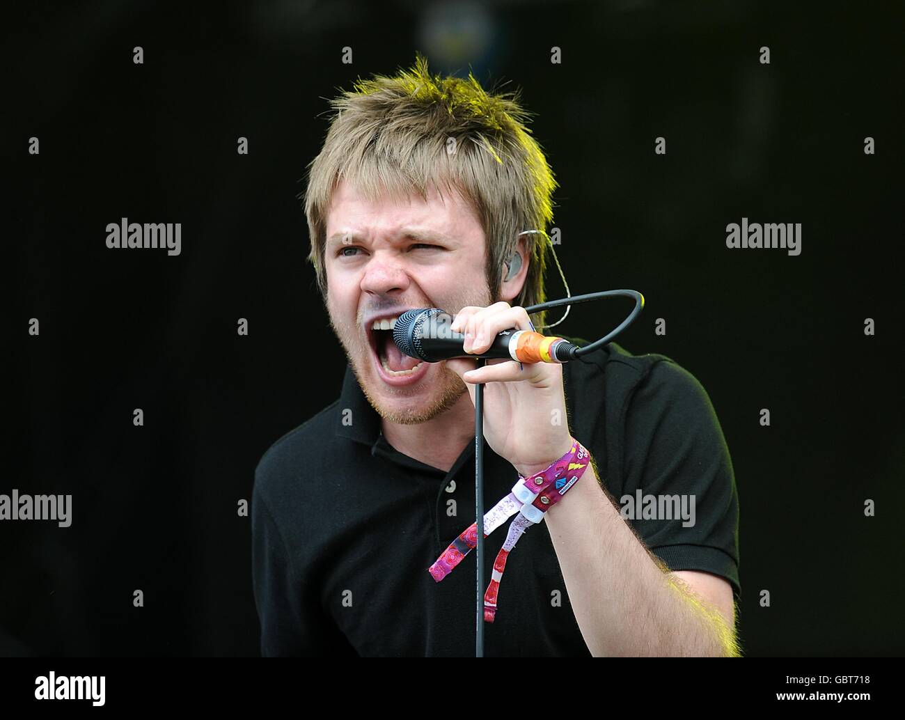 Roughton "Rou" Reynolds of Enter Shikari performing during the 2009 ...