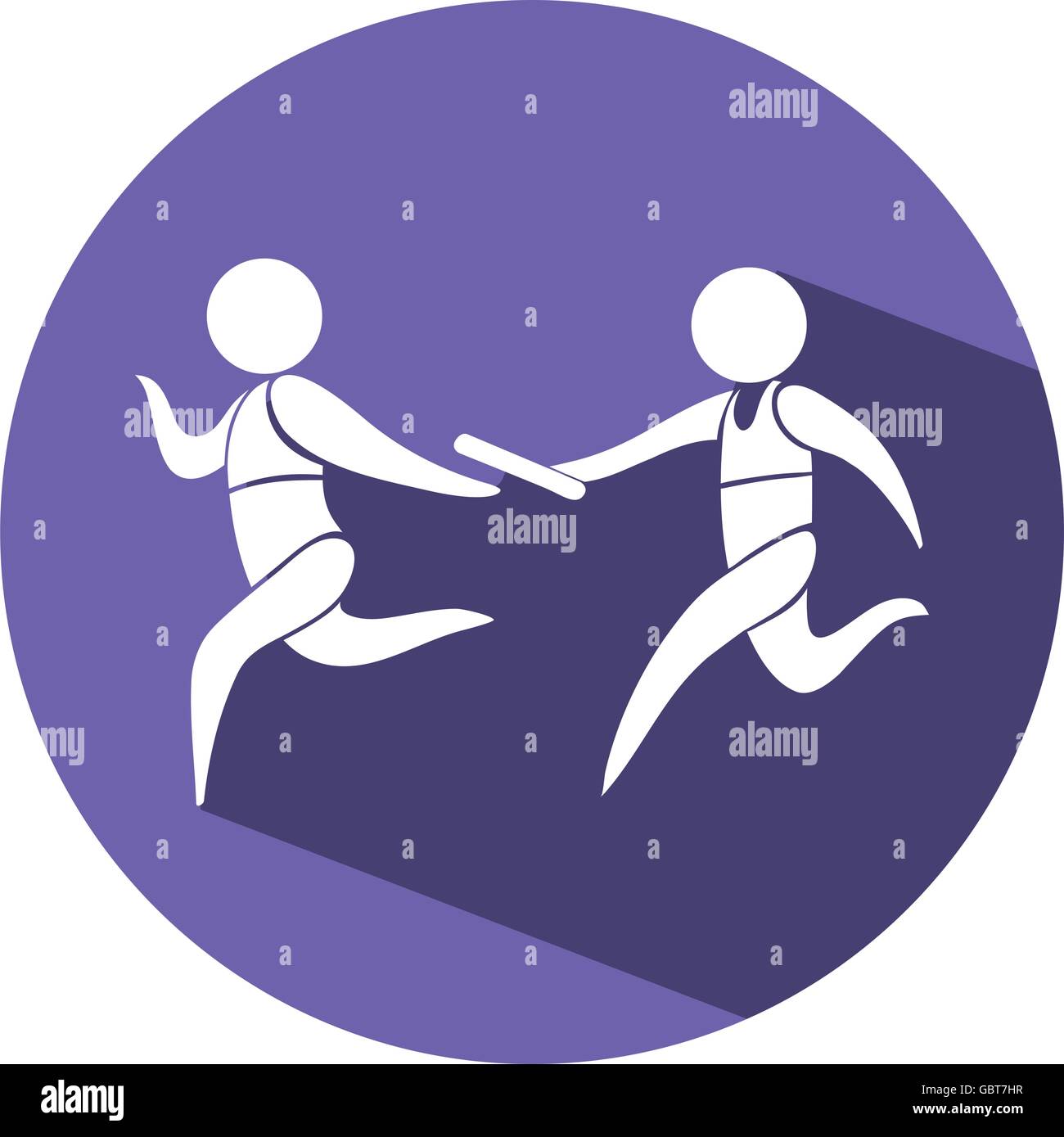 Relay running icon on round badge illustration Stock Vector Image & Art ...