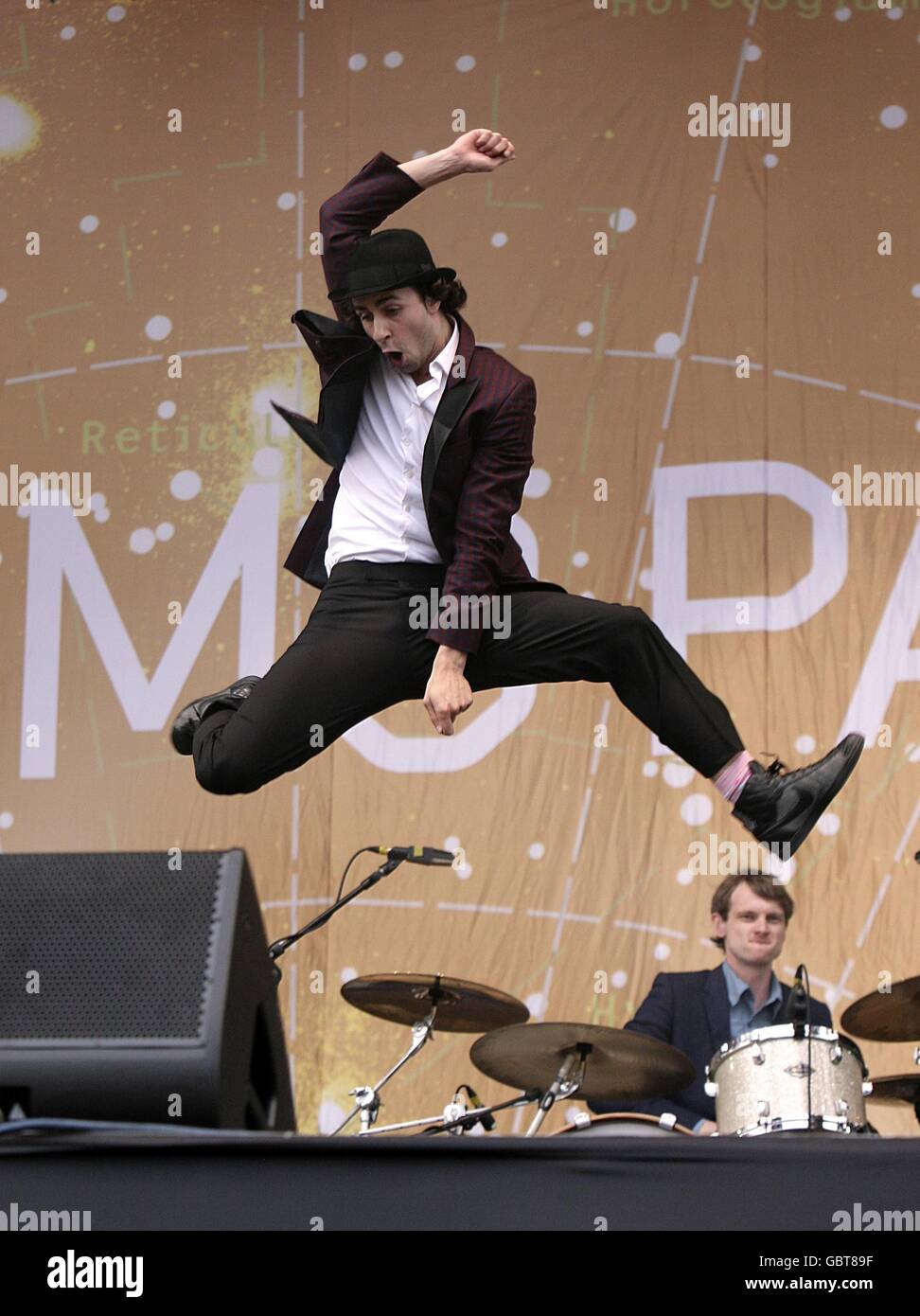 Paul Smith of Maximo Park performing during the Isle of Wight festival ...