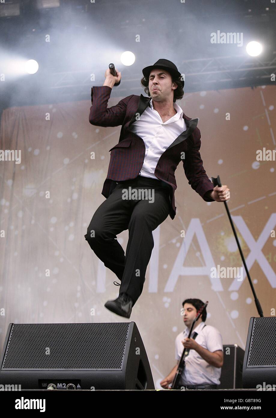 Paul Smith of Maximo Park performing during the Isle of Wight festival ...