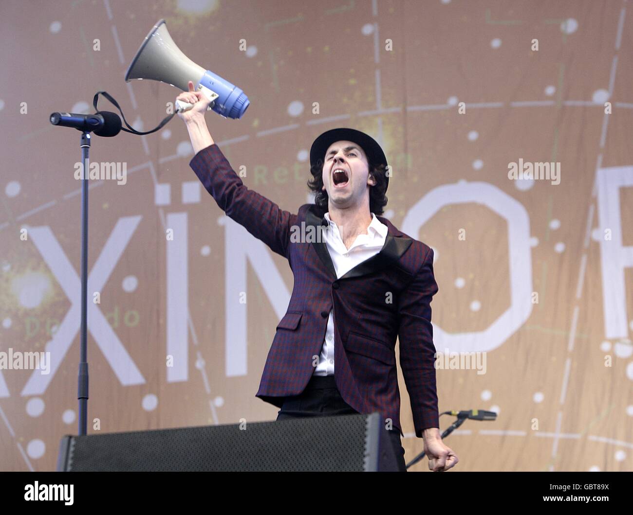 Paul Smith of Maximo Park performing during the Isle of Wight festival ...