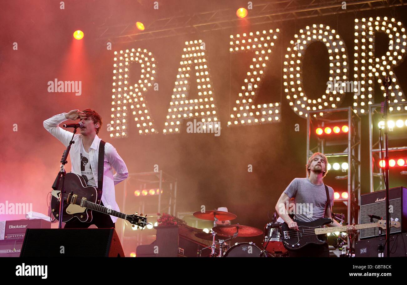Razorlight performing during the Isle of Wight festival, in Newport on ...