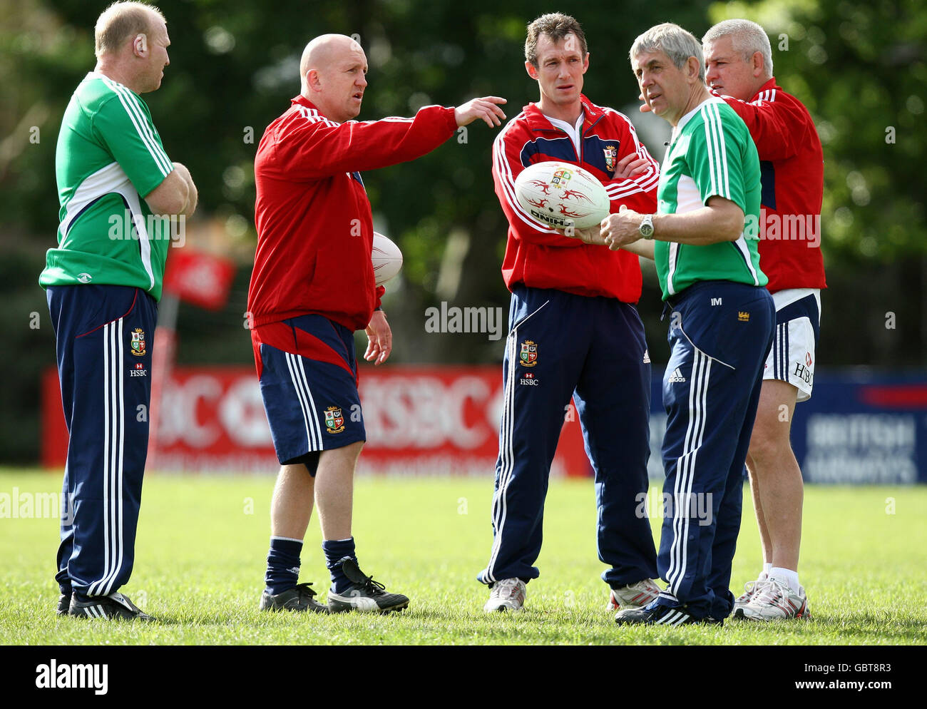 British and Irish Lions' Coaching staff (left to right) Neil Jenkins, Shaun Edwards, Rob Howley ...