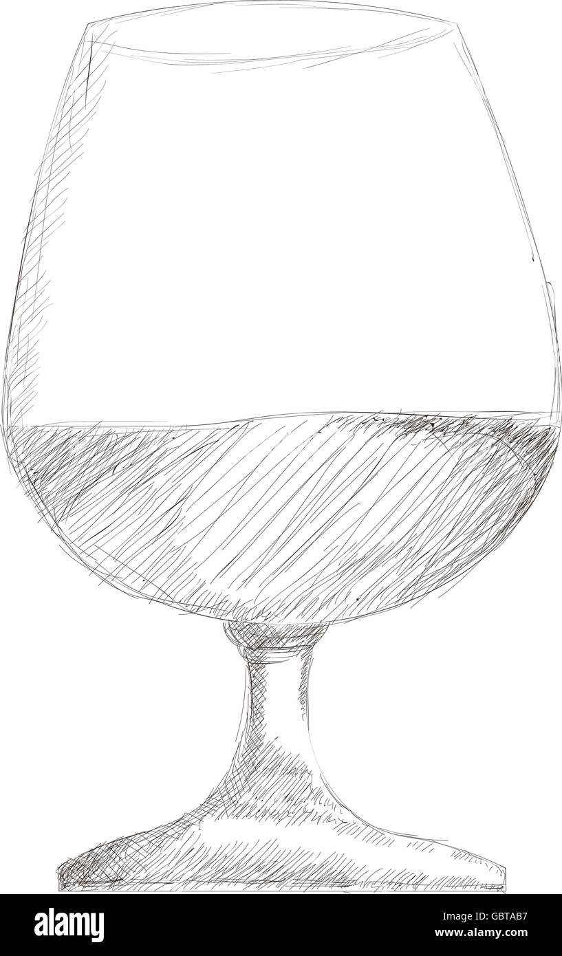 Glass brandy cognac sketch Stock Vector Images - Alamy