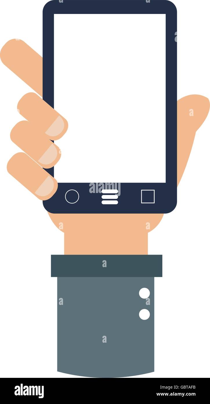 hand holding cellphone icon Stock Vector Image & Art - Alamy