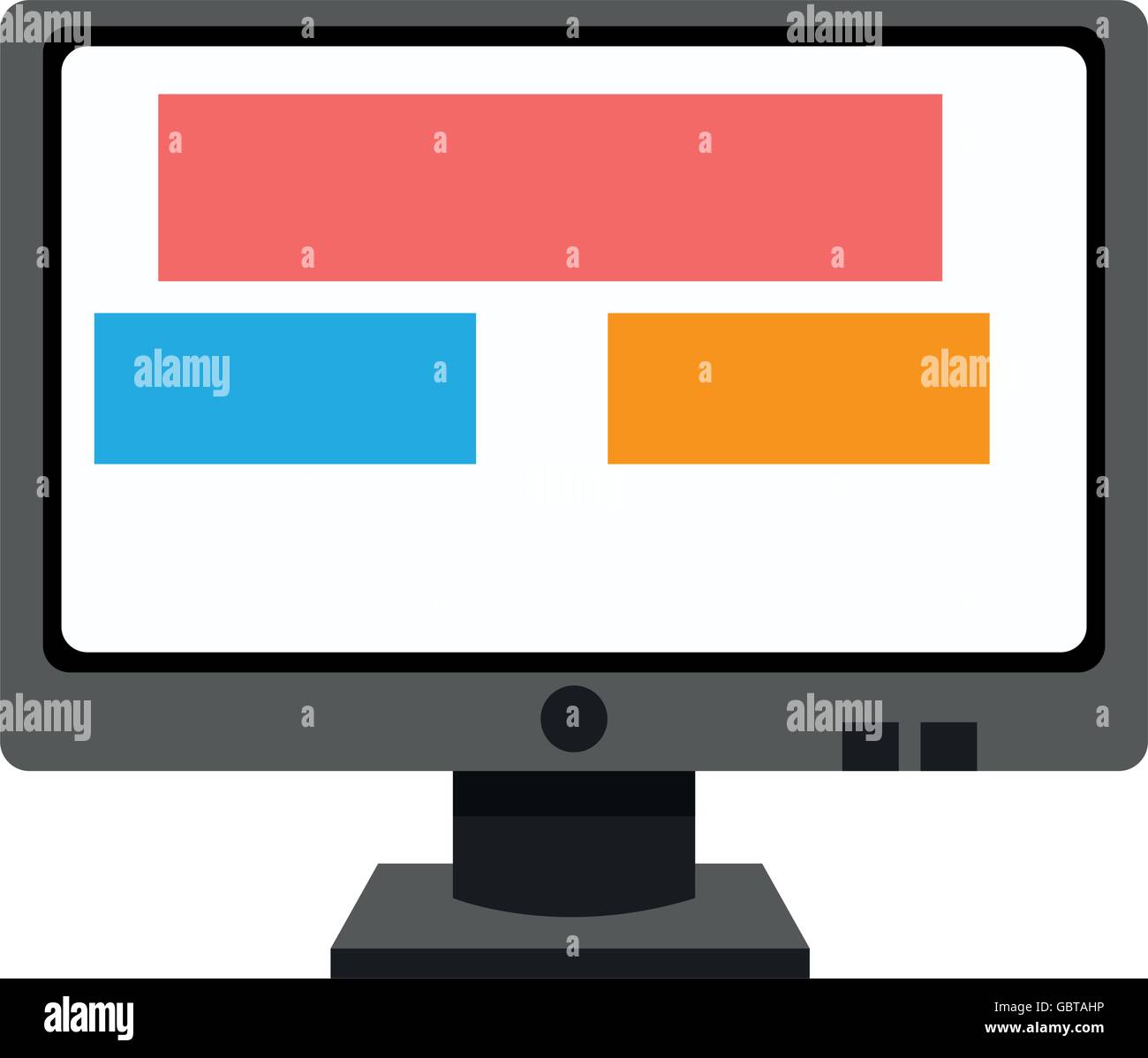 computer monitor with boxes on screen icon Stock Vector Image & Art - Alamy