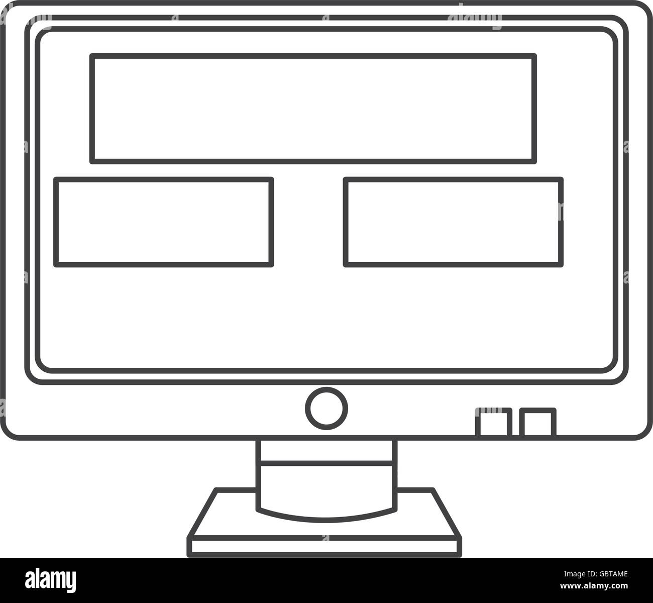 computer monitor with boxes on screen icon Stock Vector Image & Art - Alamy