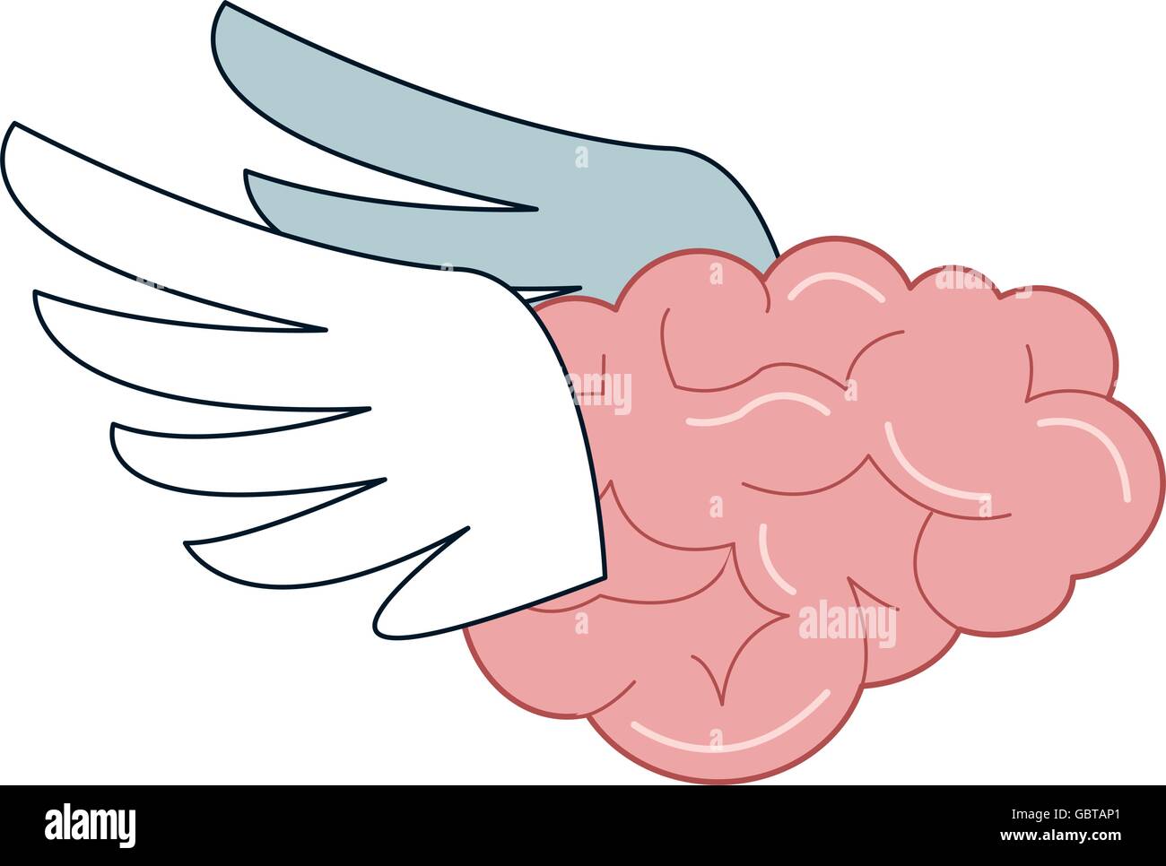 brain with wings icon Stock Vector Image & Art - Alamy