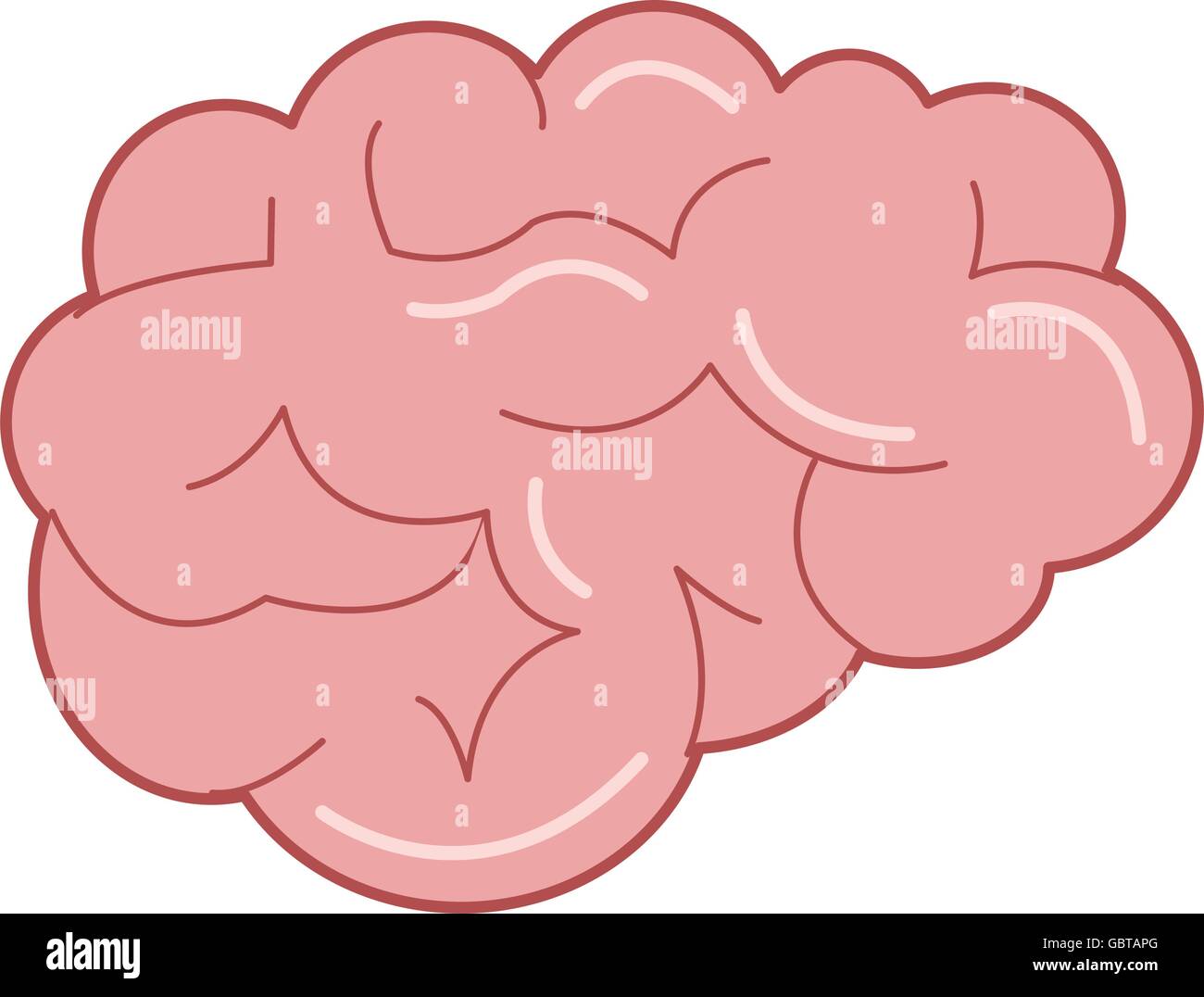Human brain top view isolated Stock Vector Images - Alamy