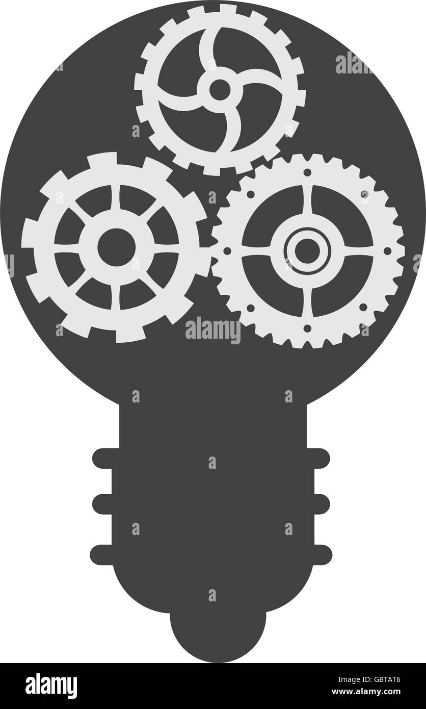 gears inside lightbulb icon Stock Vector Image & Art - Alamy